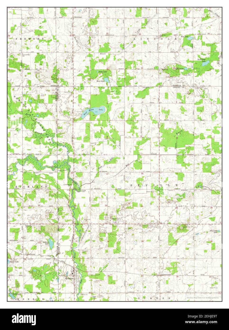 Riverdale, Michigan, map 1965, 1:24000, United States of America by ...