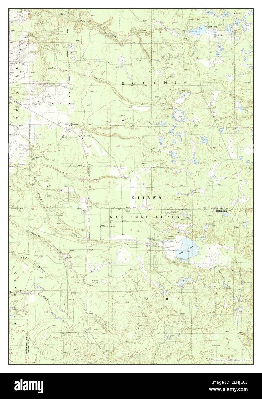 Rousseau, Michigan, map 1982, 1:25000, United States of America by ...