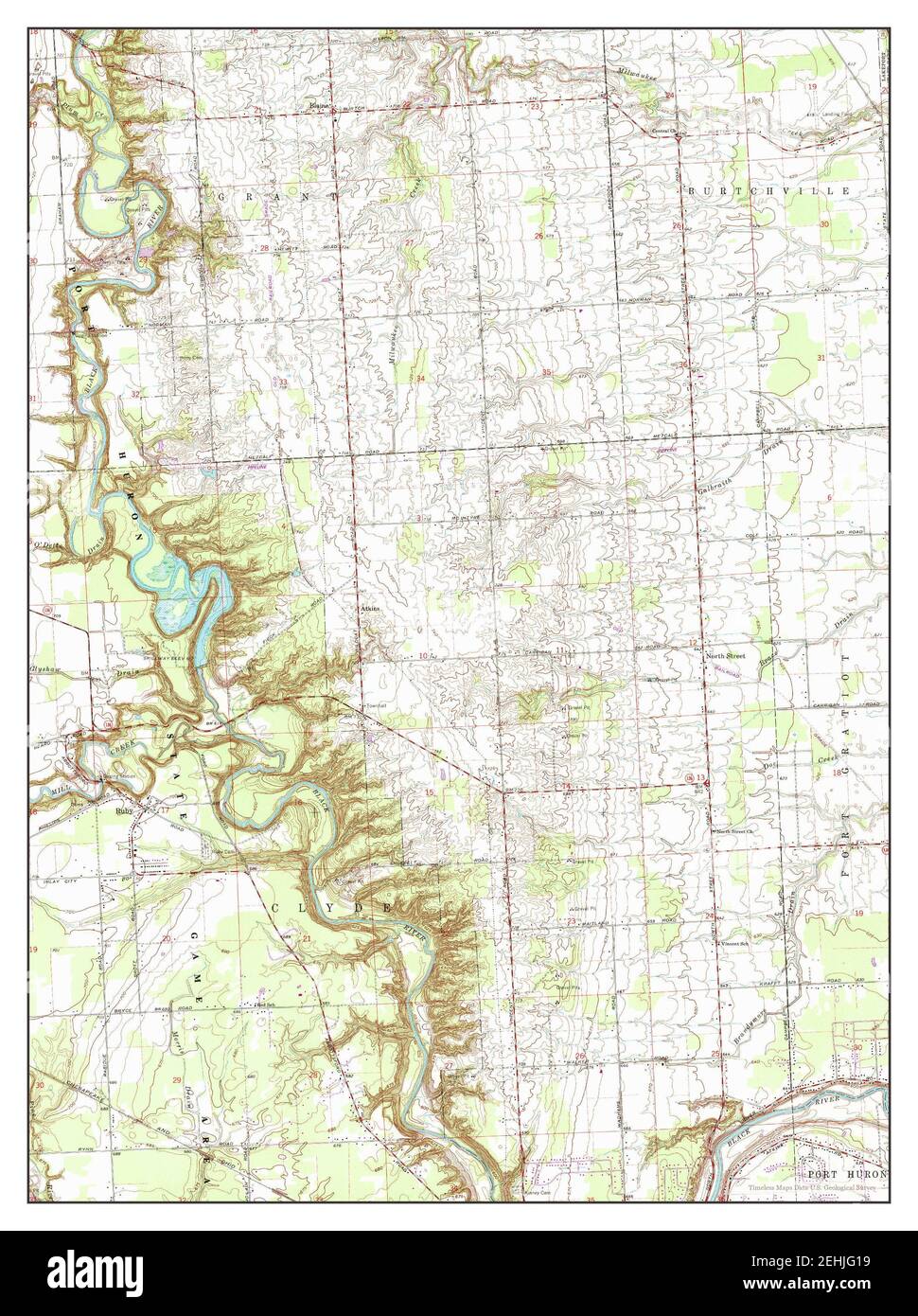 Ruby, Michigan, map 1961, 1:24000, United States of America by Timeless ...