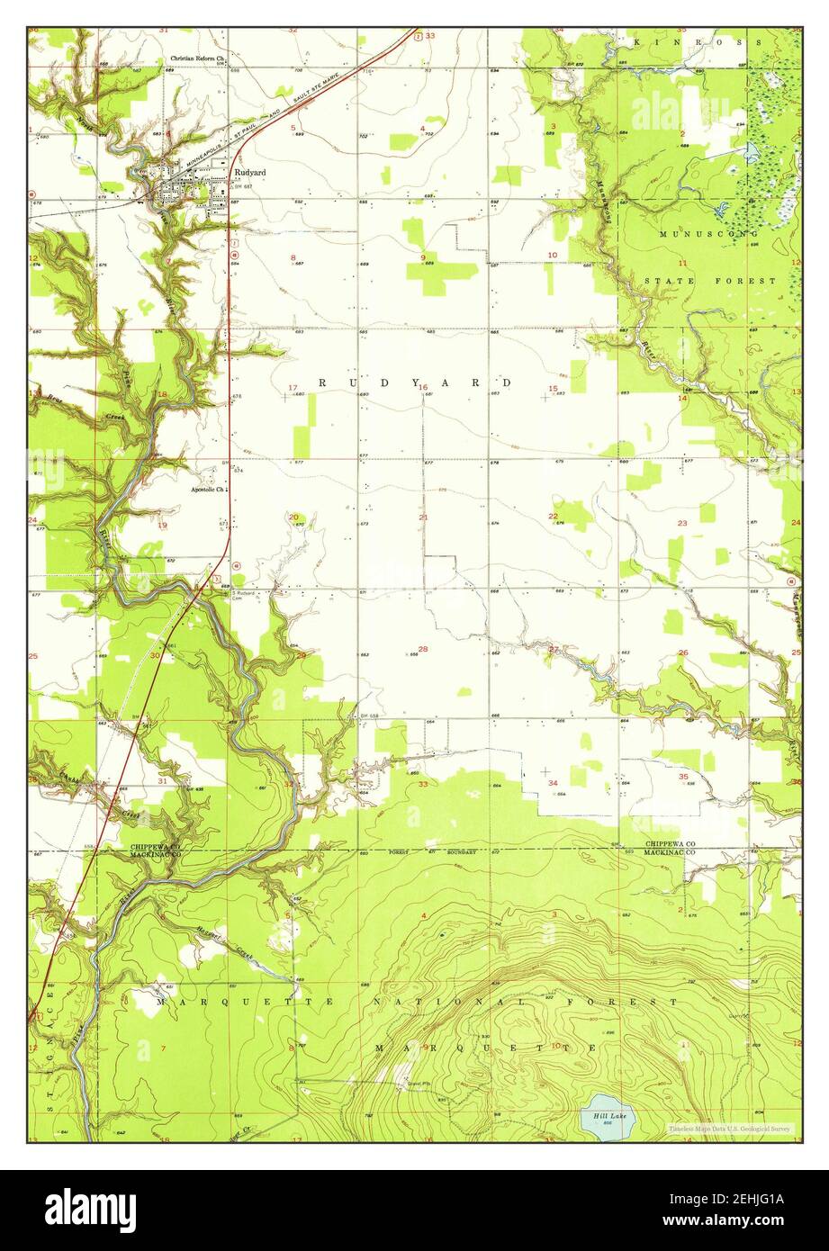 Rudyard michigan map hi-res stock photography and images - Alamy