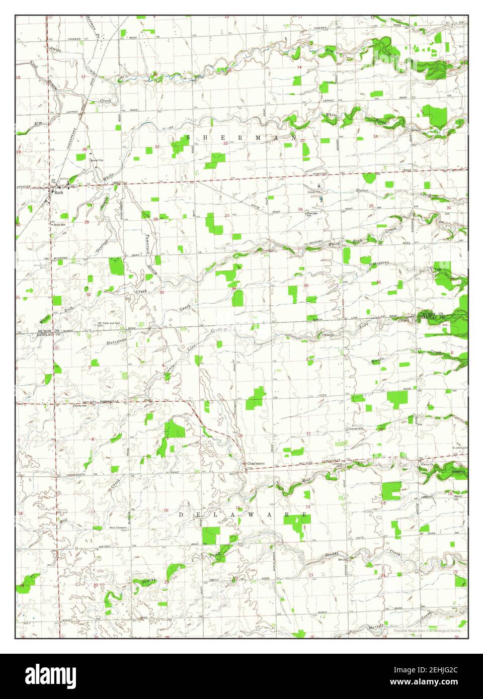 Ruth, Michigan, map 1963, 1:24000, United States of America by Timeless ...