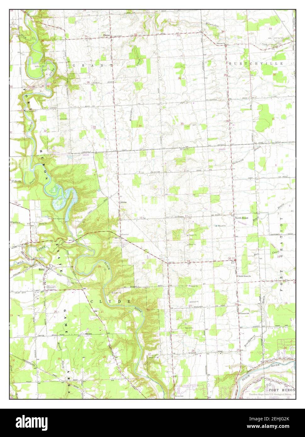 Ruby, Michigan, map 1961, 1:24000, United States of America by Timeless ...