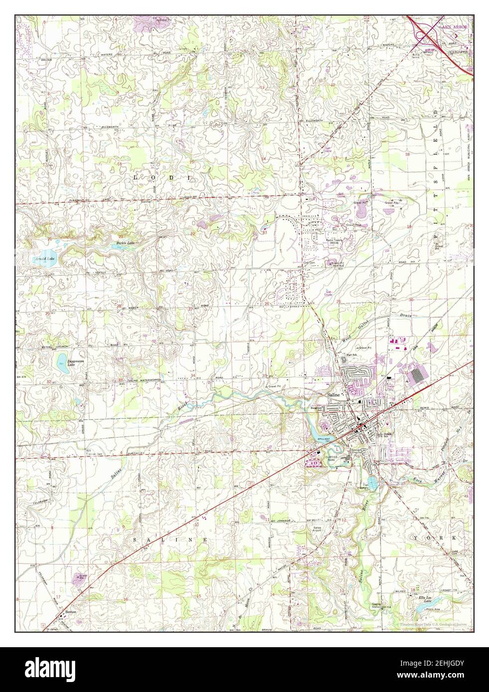 Map of saline michigan hi-res stock photography and images - Alamy