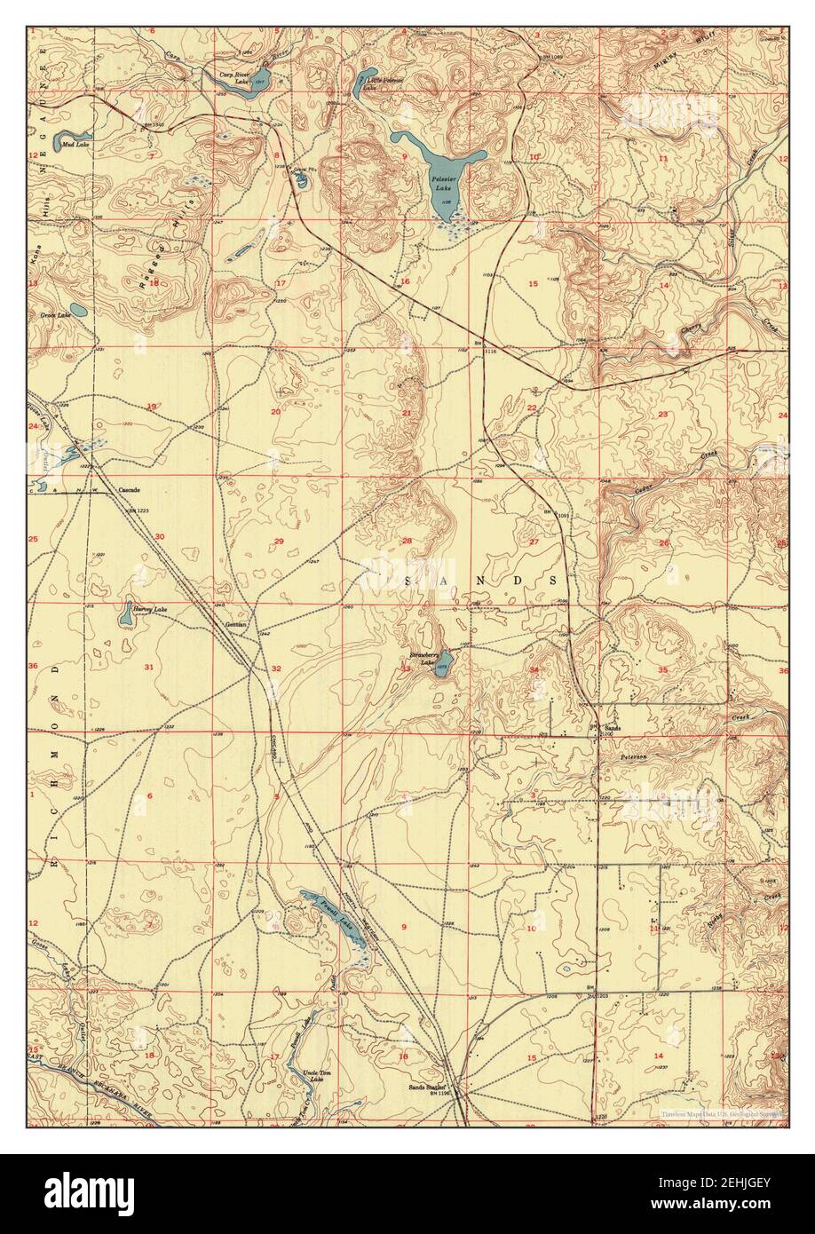 Sands, Michigan, map 1952, 1:24000, United States of America by ...