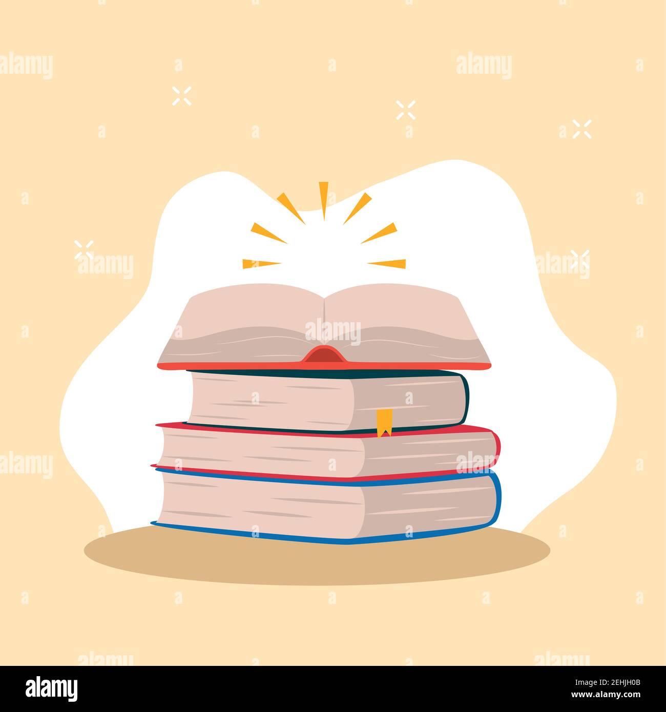 books tower design, Education literature and read theme Vector ...