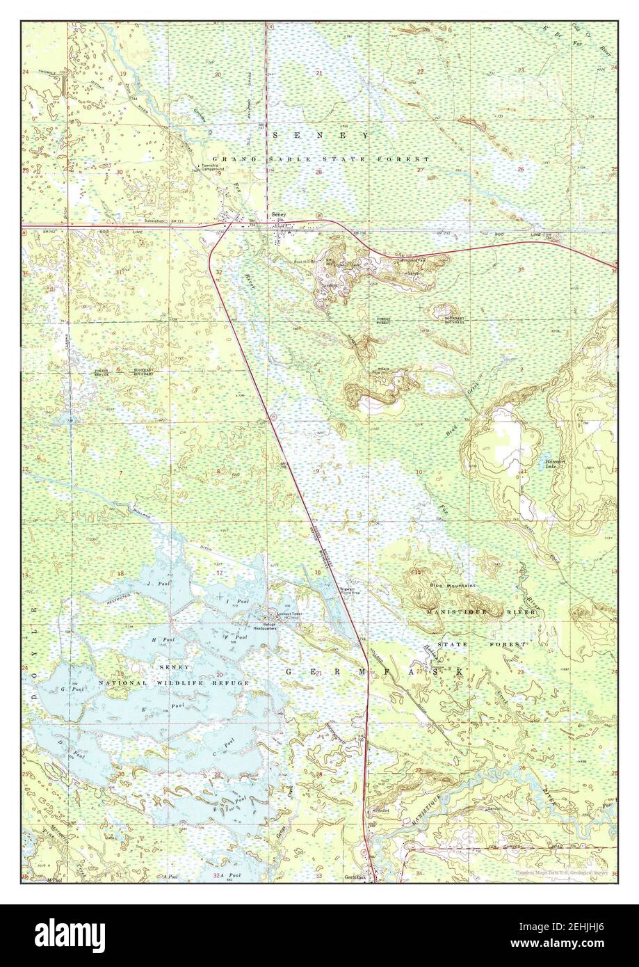 Seney, Michigan, map 1972, 1:24000, United States of America by ...