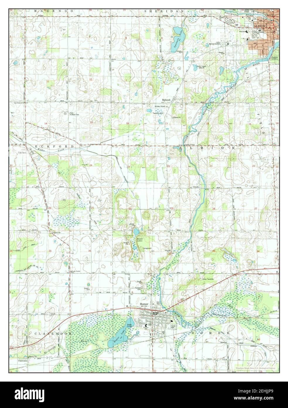 Southwest Albion, Michigan, map 1995, 1:24000, United States of America ...