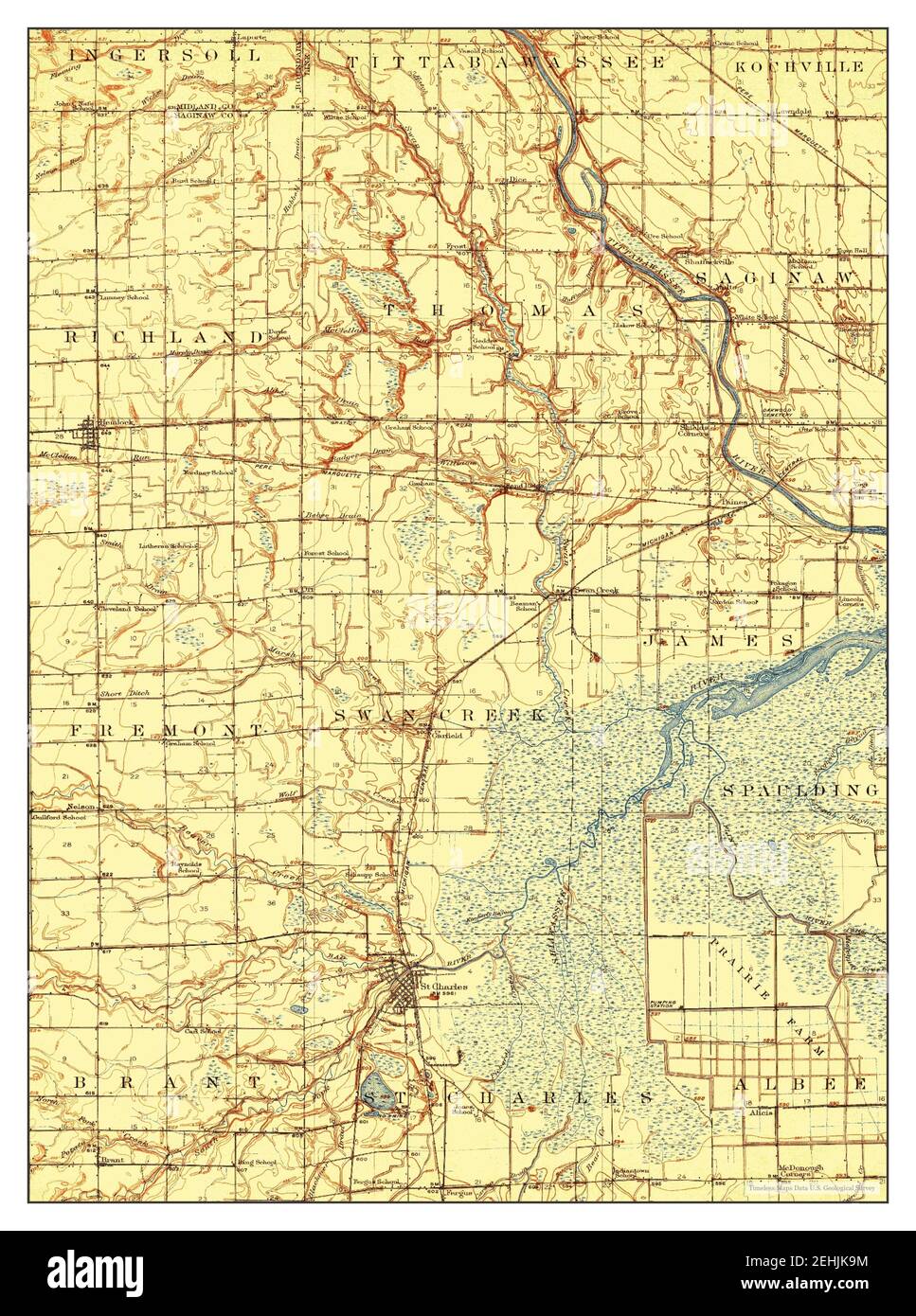 Map of st charles michigan hi-res stock photography and images - Alamy