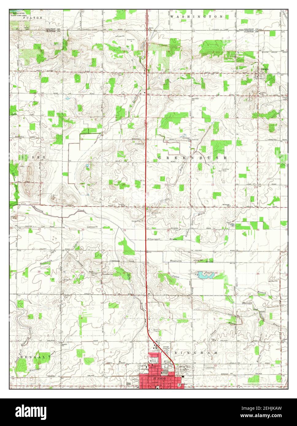 Map of st johns michigan Cut Out Stock Images & Pictures - Alamy