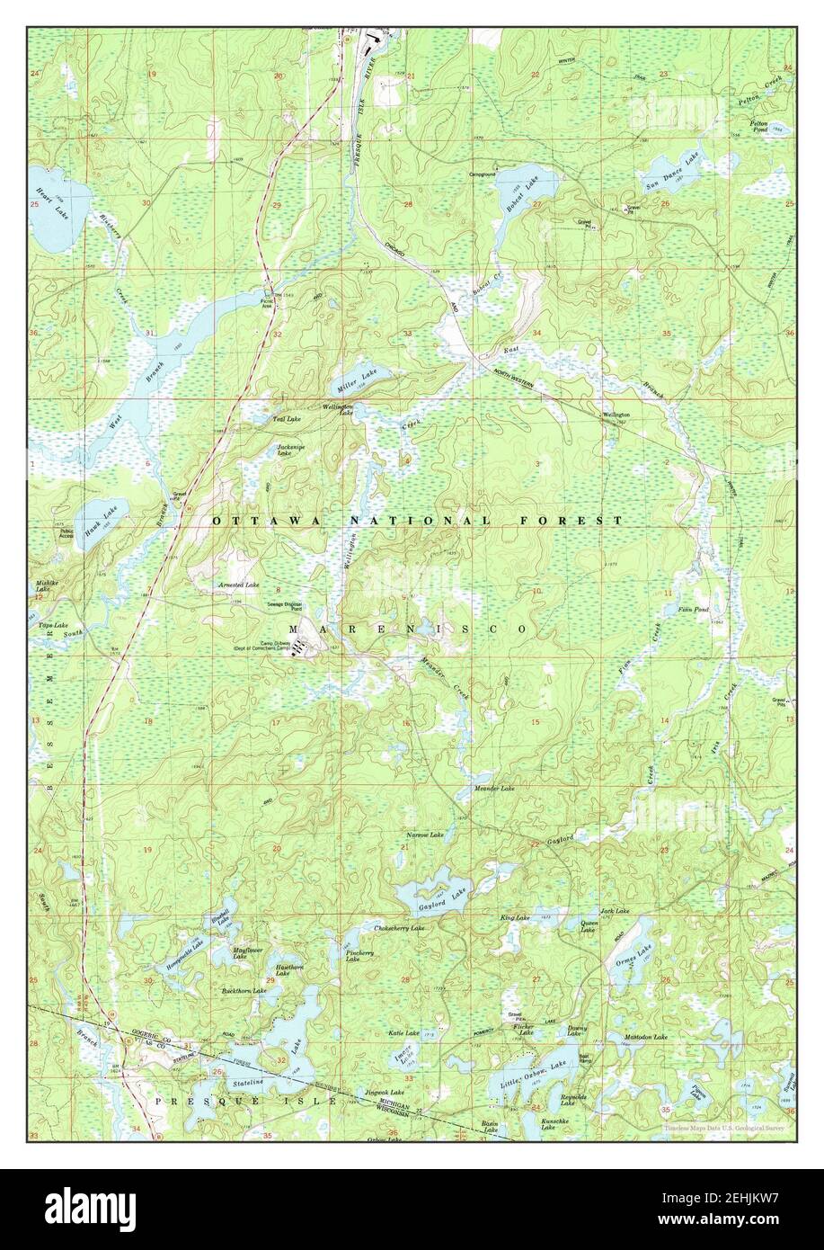 Stateline Lake, Michigan, map 1982, 1:24000, United States of America ...