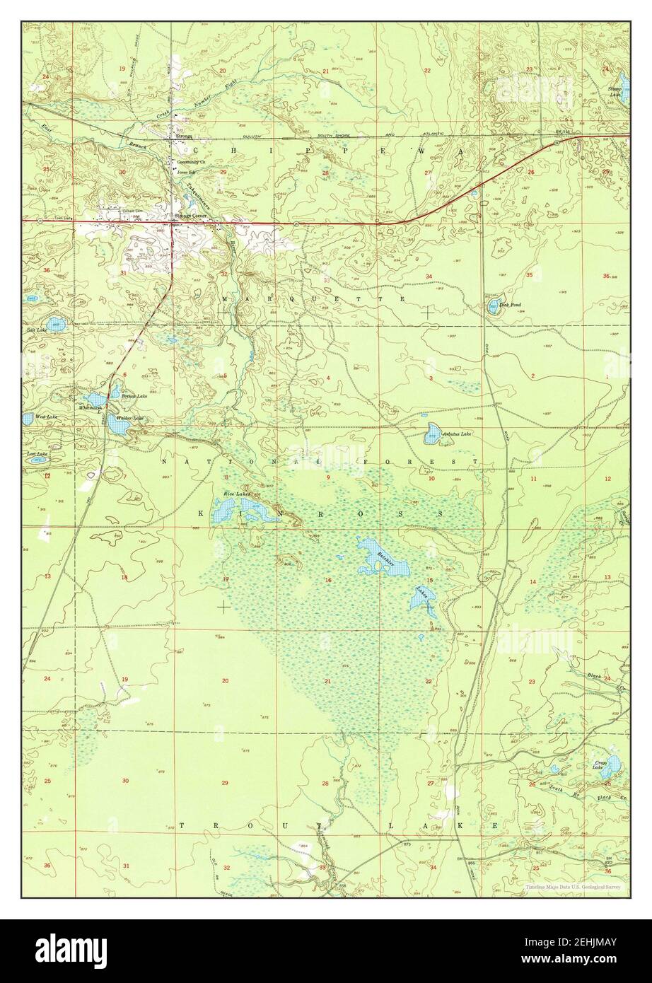Strongs, Michigan, map 1951, 1:24000, United States of America by ...