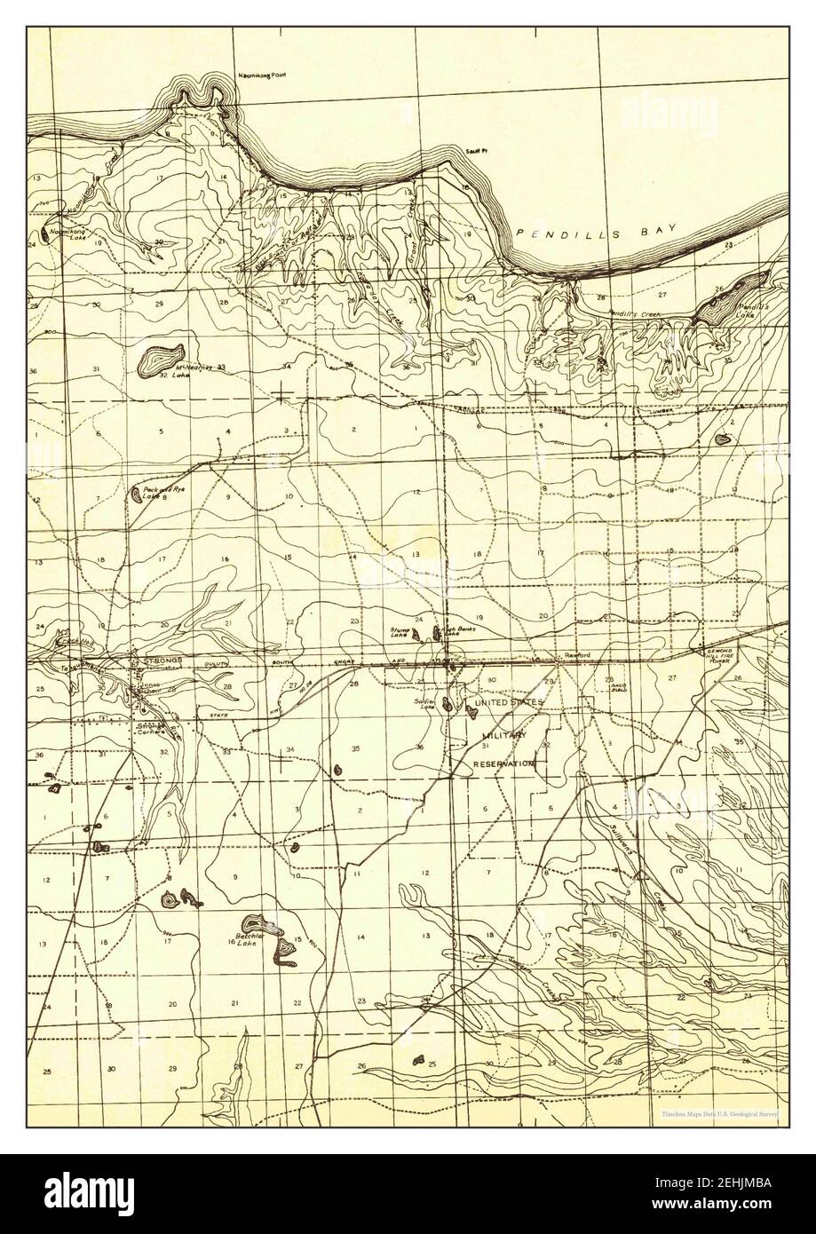 Strongs, Michigan, map 1941, 1:63360, United States of America by ...