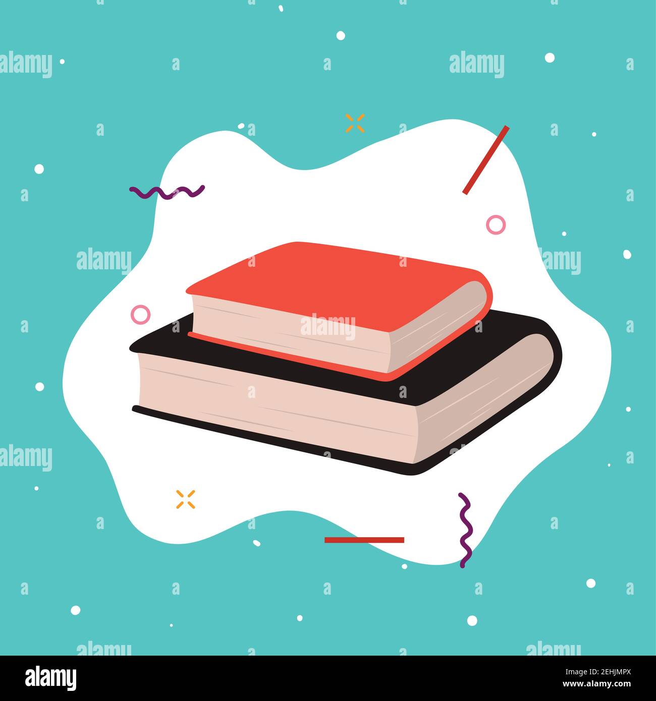 books on blue background design, Education literature and read theme ...