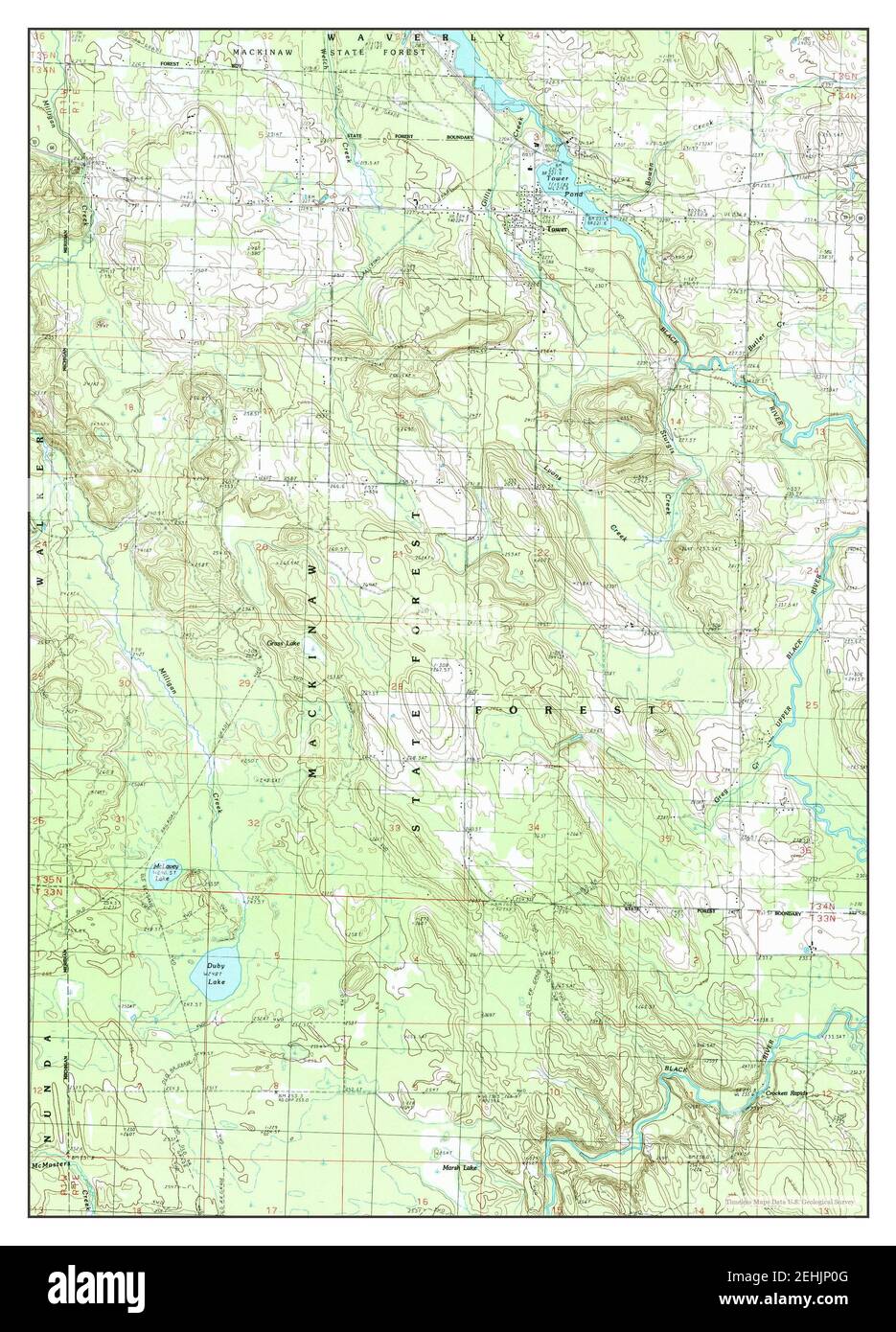 Tower, Michigan, map 1986, 1:24000, United States of America by ...