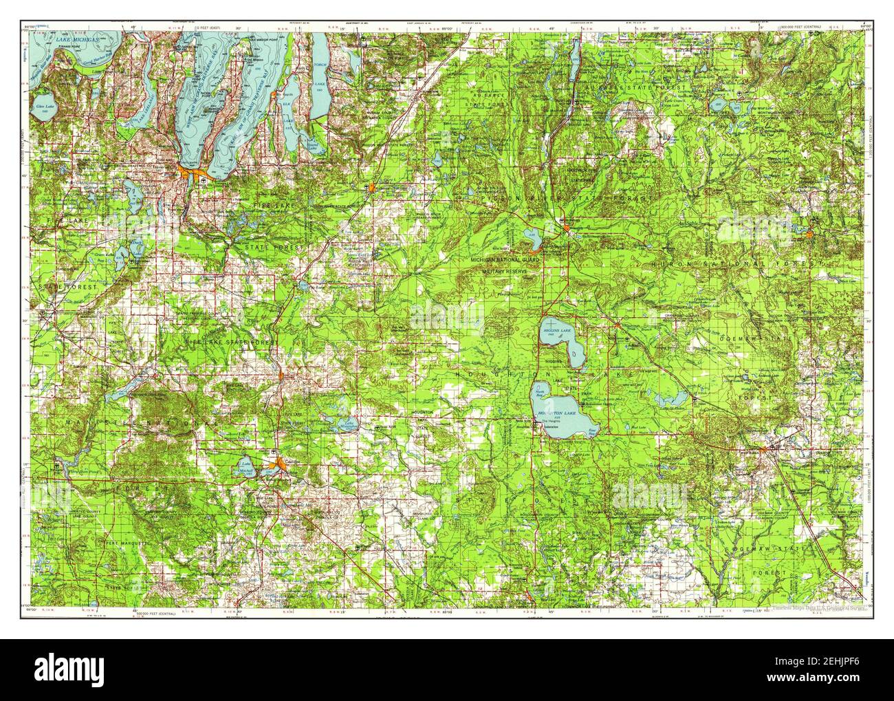 Traverse City, Michigan, map 1958, 1:250000, United States of America ...