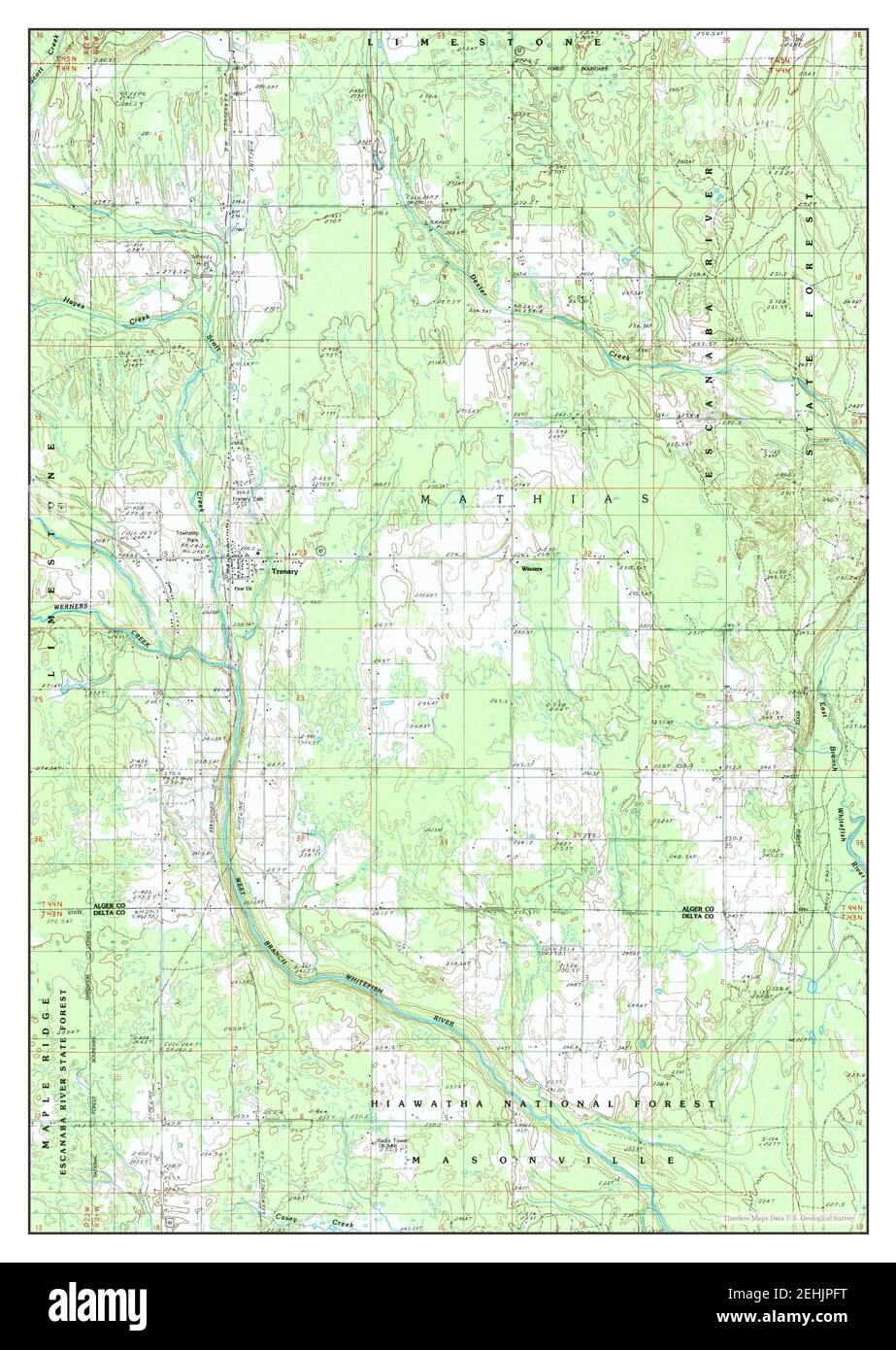 Trenary, Michigan, map 1985, 1:24000, United States of America by ...