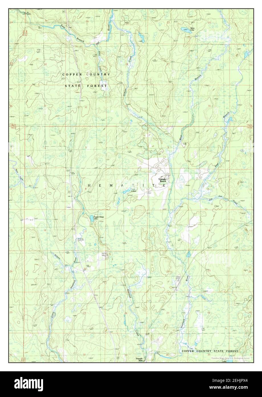 Triangle Ranch, Michigan, map 1985, 1:24000, United States of America ...