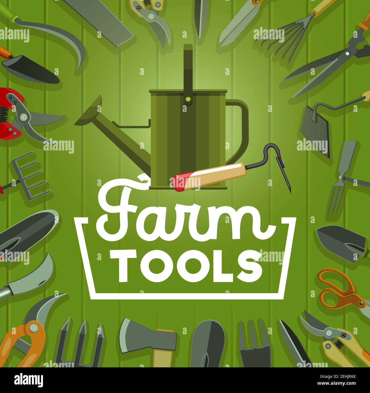 Farm tools, farming and agriculture vector theme design. Gardener ...
