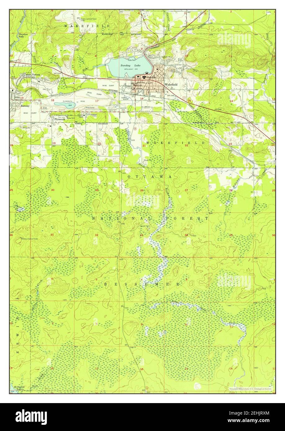 Wakefield, Michigan, map 1955, 1:24000, United States of America by ...