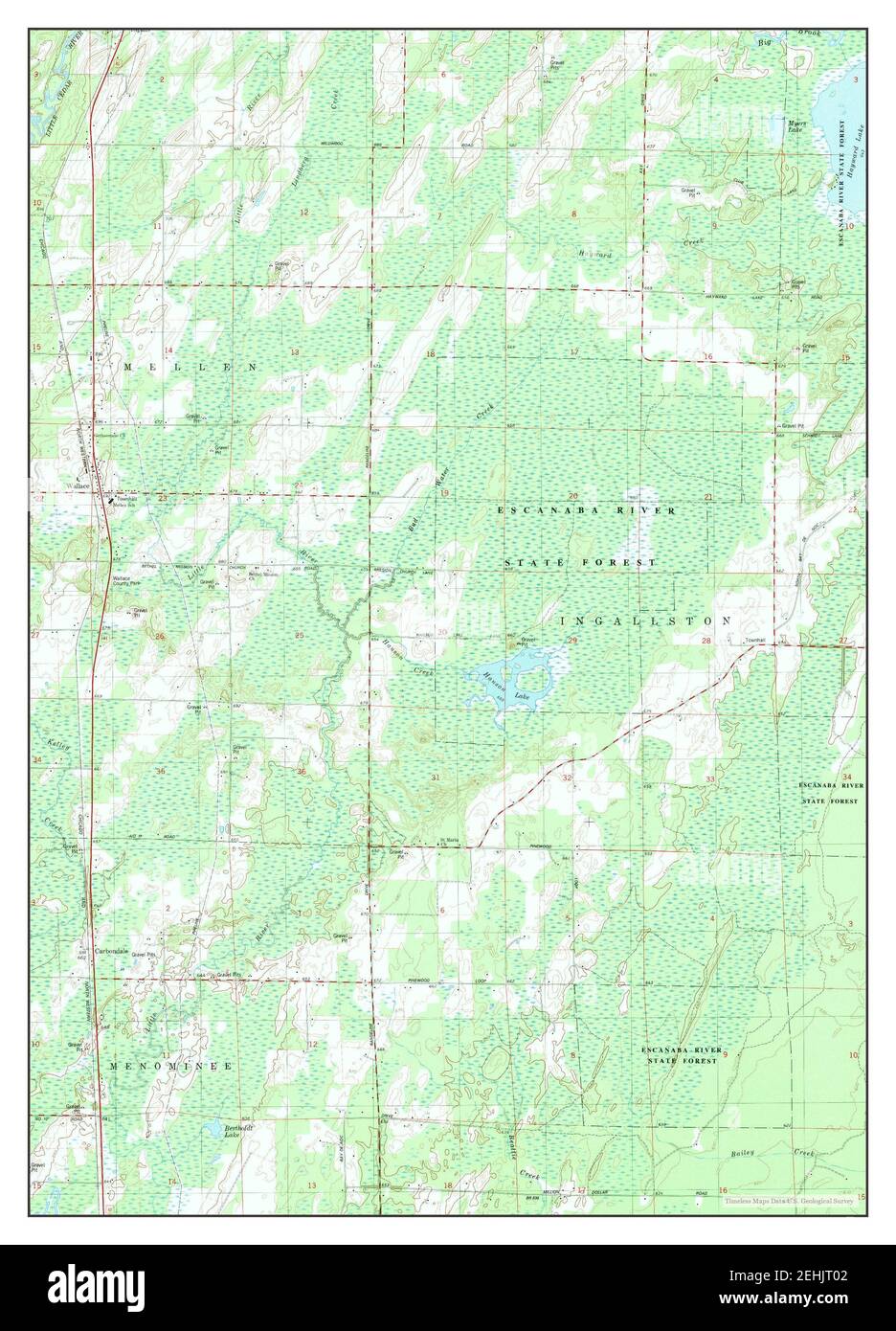 Wallace, Michigan, map 1982, 1:24000, United States of America by ...