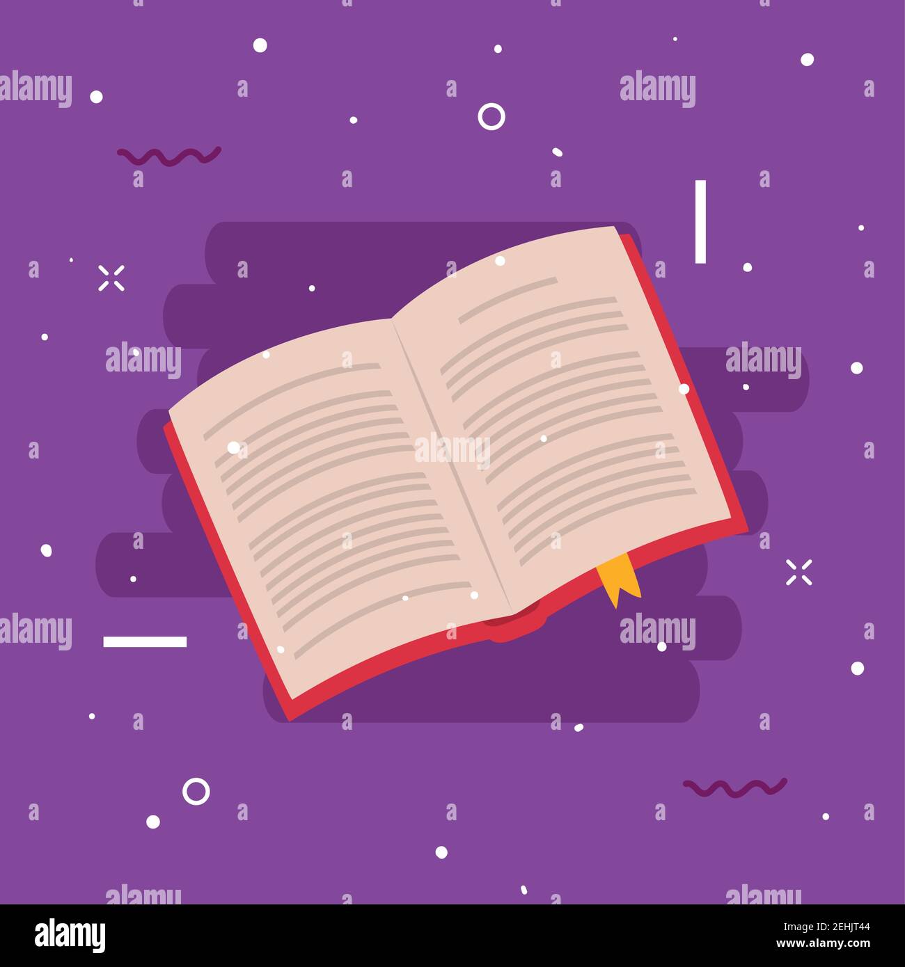 book on purple background design, Education literature and read theme ...