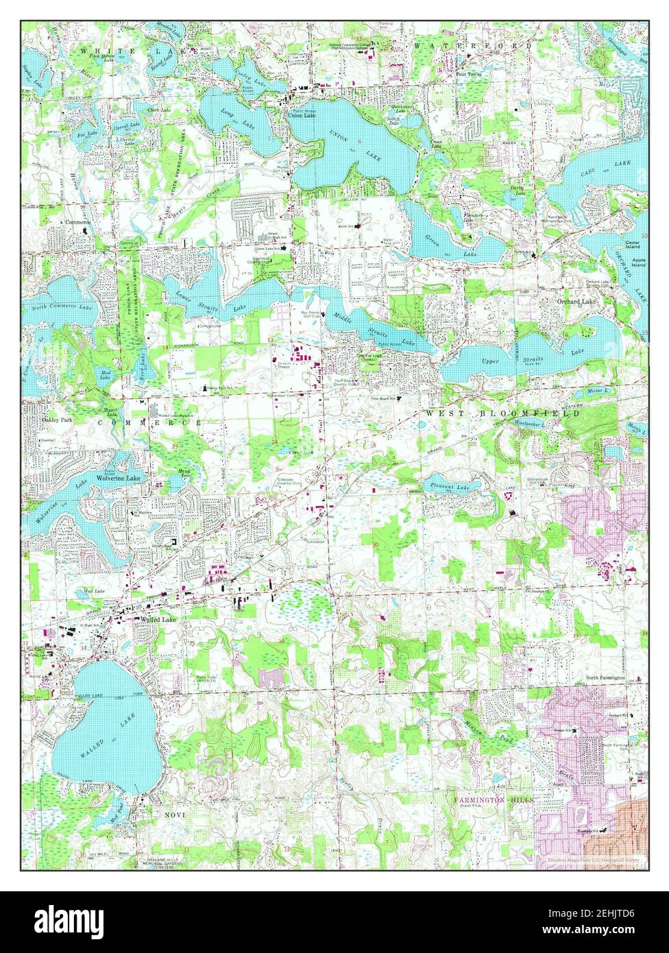 Walled Lake, Michigan, map 1969, 1:24000, United States of America by ...