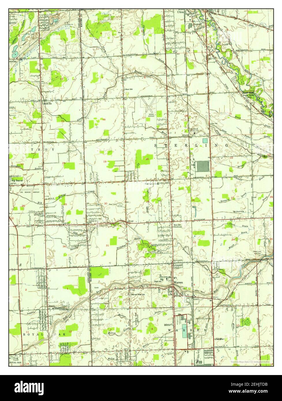 Warren, Michigan, map 1952, 1:24000, United States of America by ...