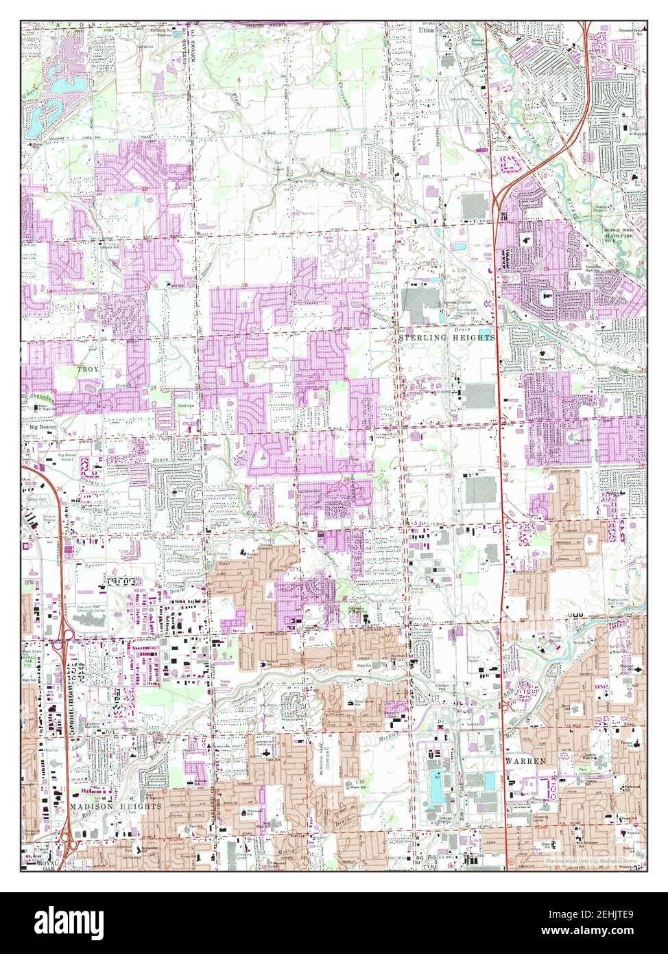 Map of warren michigan hi-res stock photography and images - Alamy