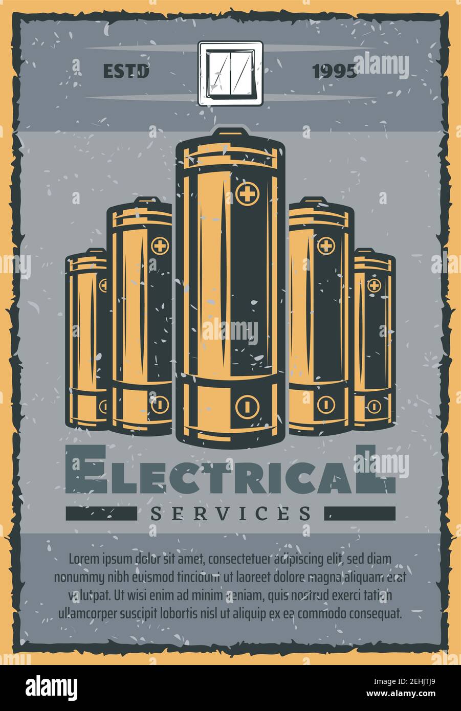 Electrical service banner with retro grunge electrical supplies ...
