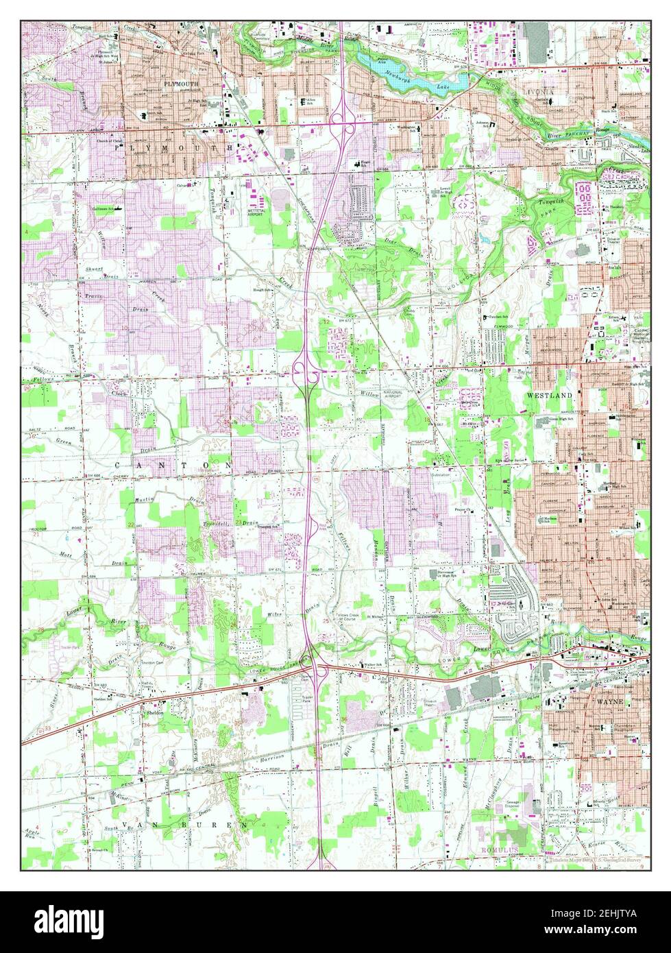 Wayne, Michigan, map 1968, 1:24000, United States of America by ...