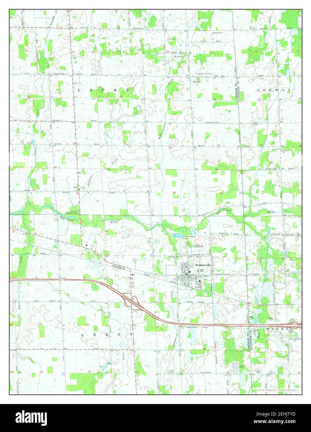 Webberville, Michigan, map 1973, 1:24000, United States of America by ...