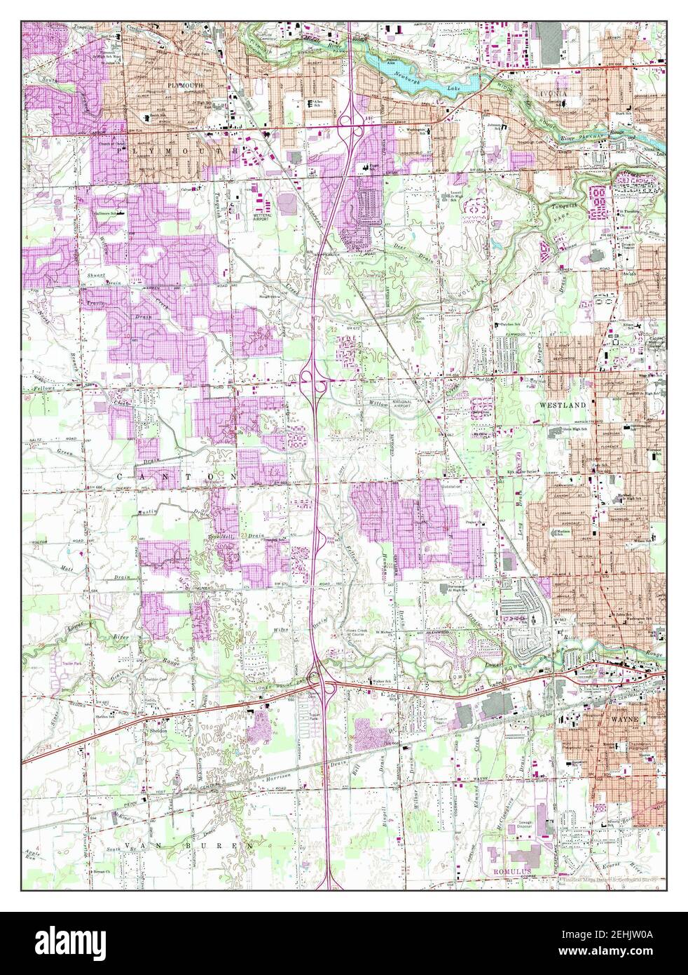 Wayne, Michigan, map 1968, 1:24000, United States of America by ...