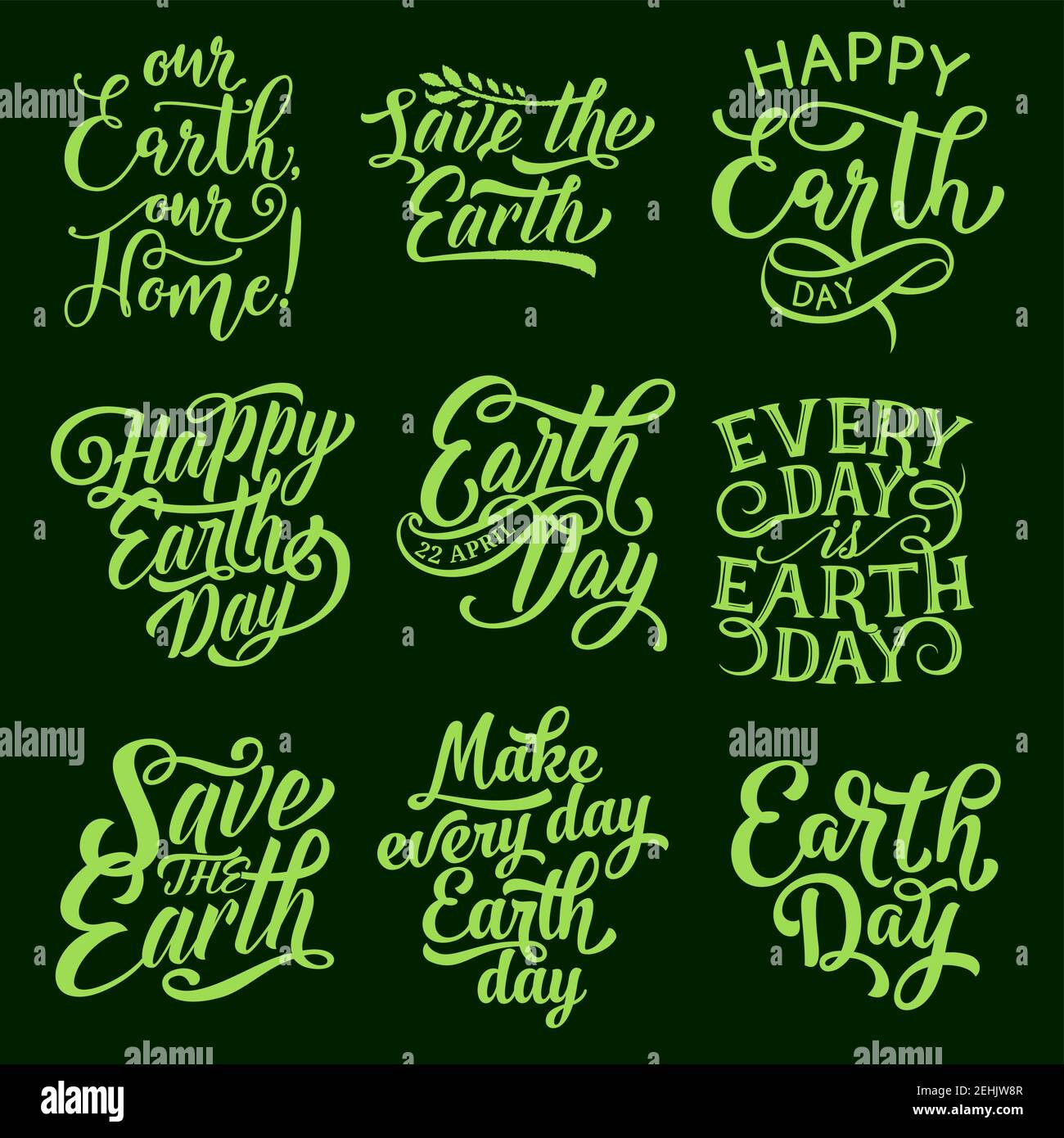 Earth Day symbol set for ecology and environment protection concept ...