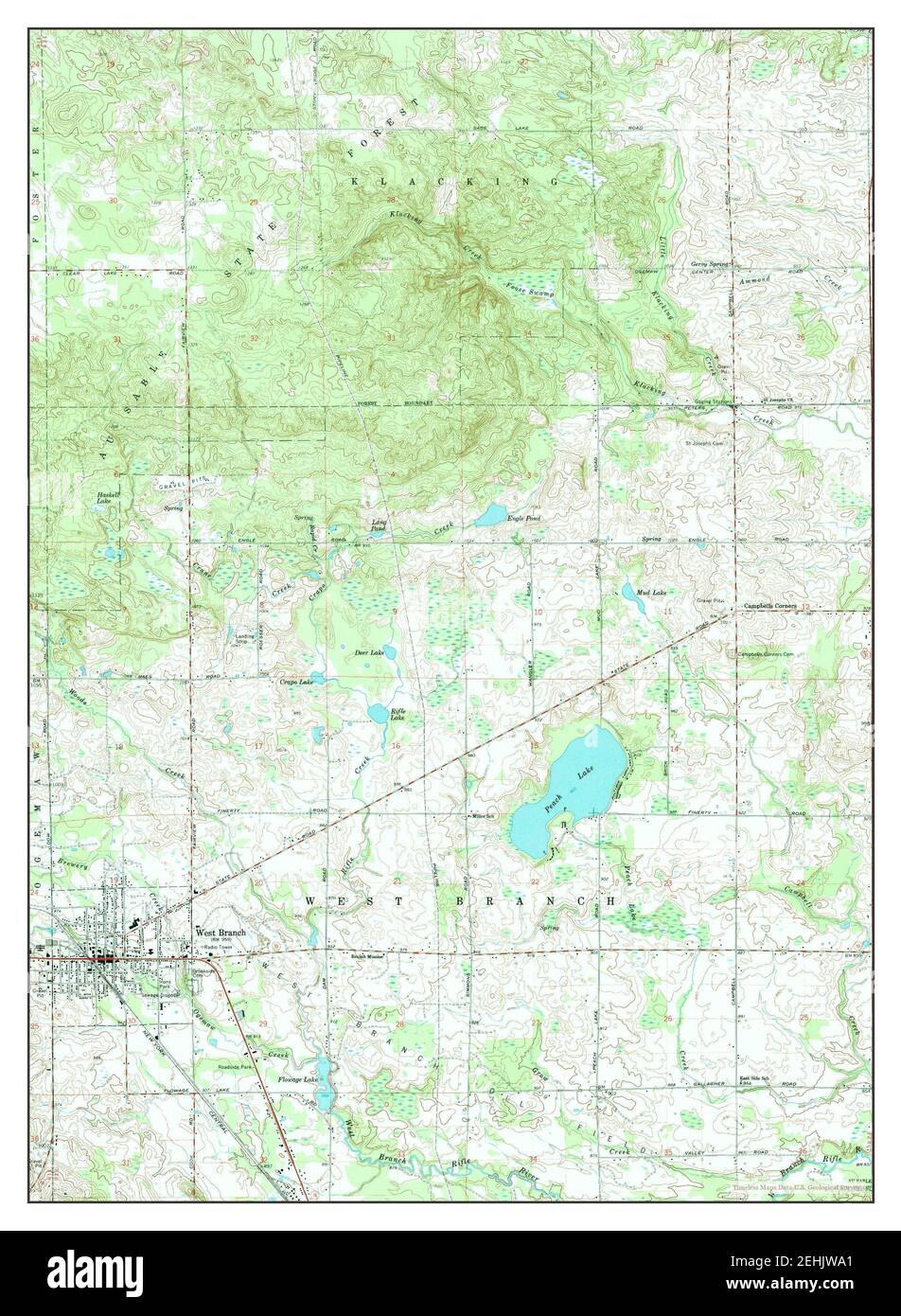 West Branch, Michigan, map 1965, 1:24000, United States of America by ...