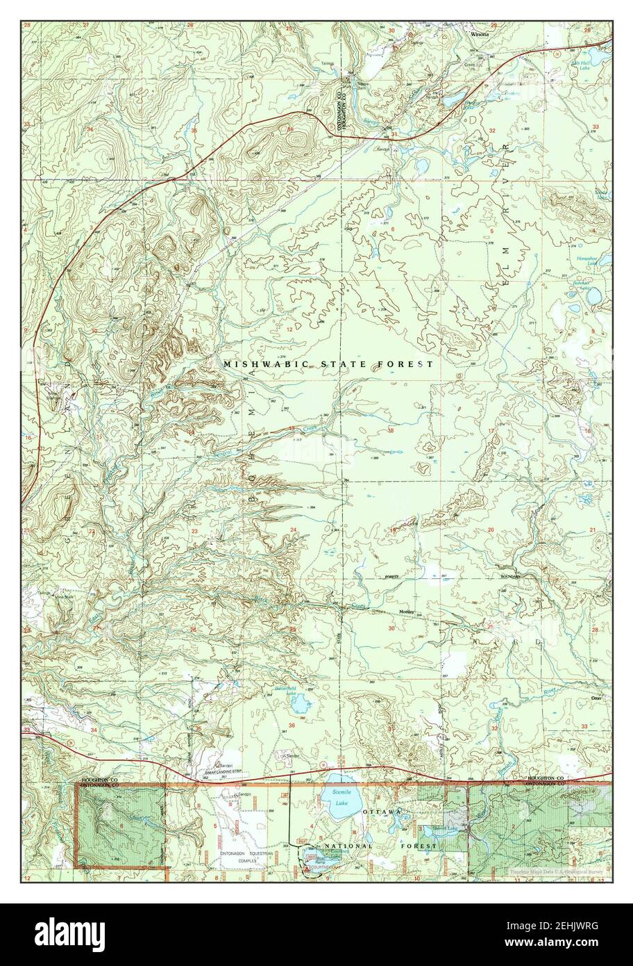 Winona South, Michigan, map 1999, 1:24000, United States of America by ...