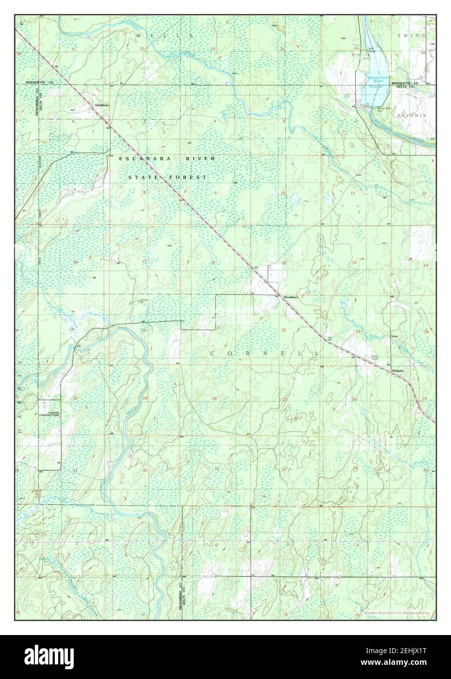 Woodlawn, Michigan, map 1989, 1:24000, United States of America by ...
