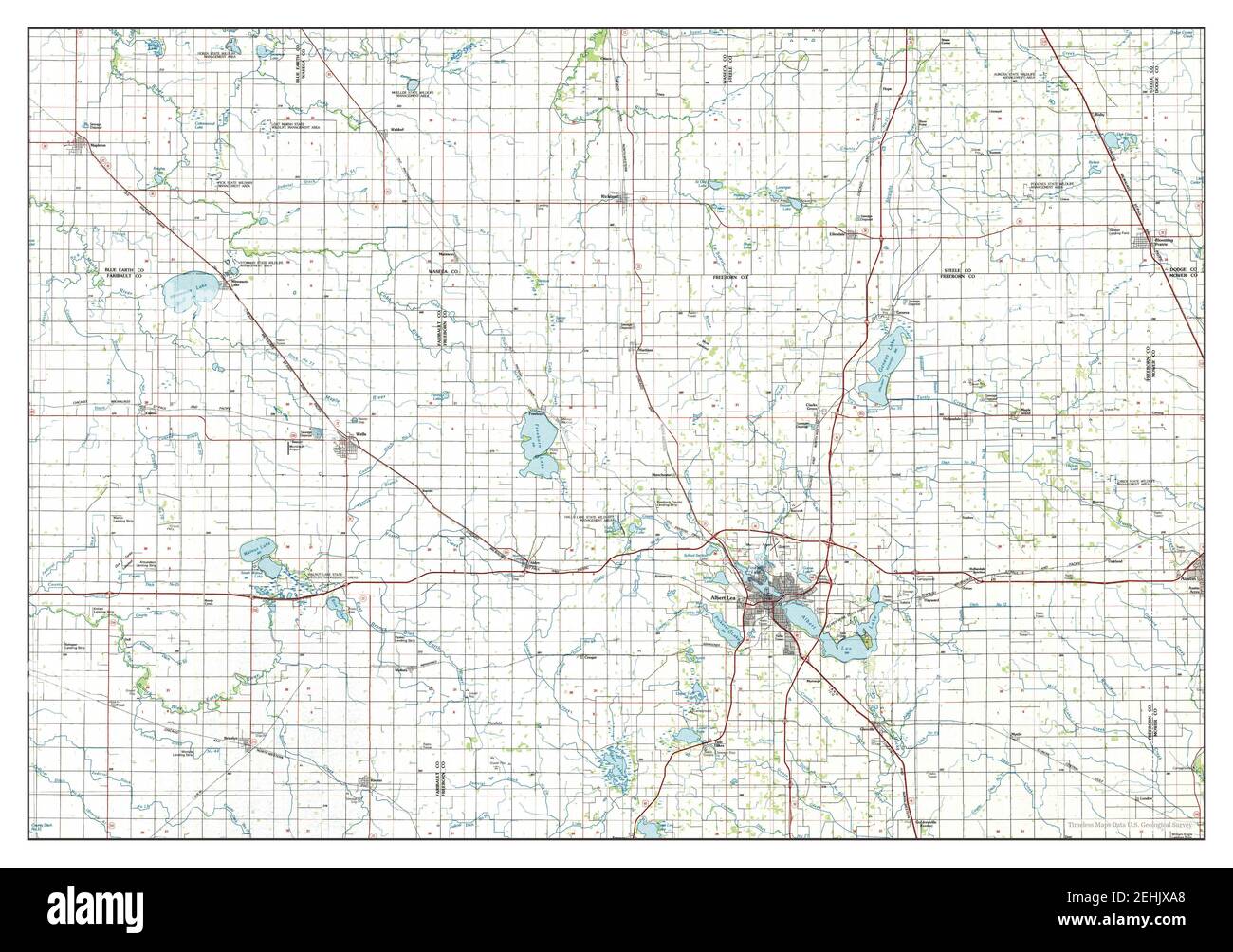 Albert Lea, Minnesota, map 1985, 1:100000, United States of America by ...