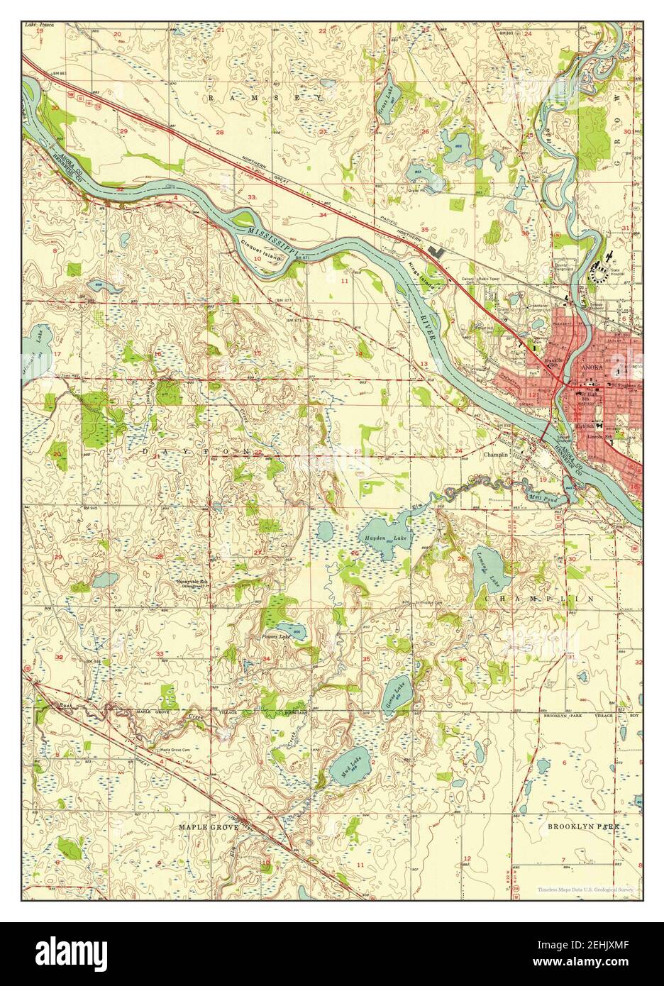 Anoka, Minnesota, map 1955, 1:24000, United States of America by ...