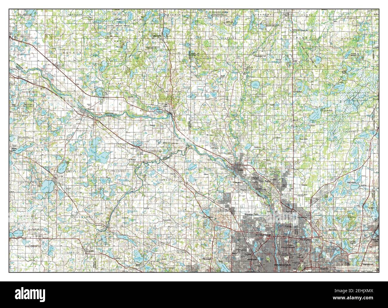 Anoka, Minnesota, map 1991, 1:100000, United States of America by ...