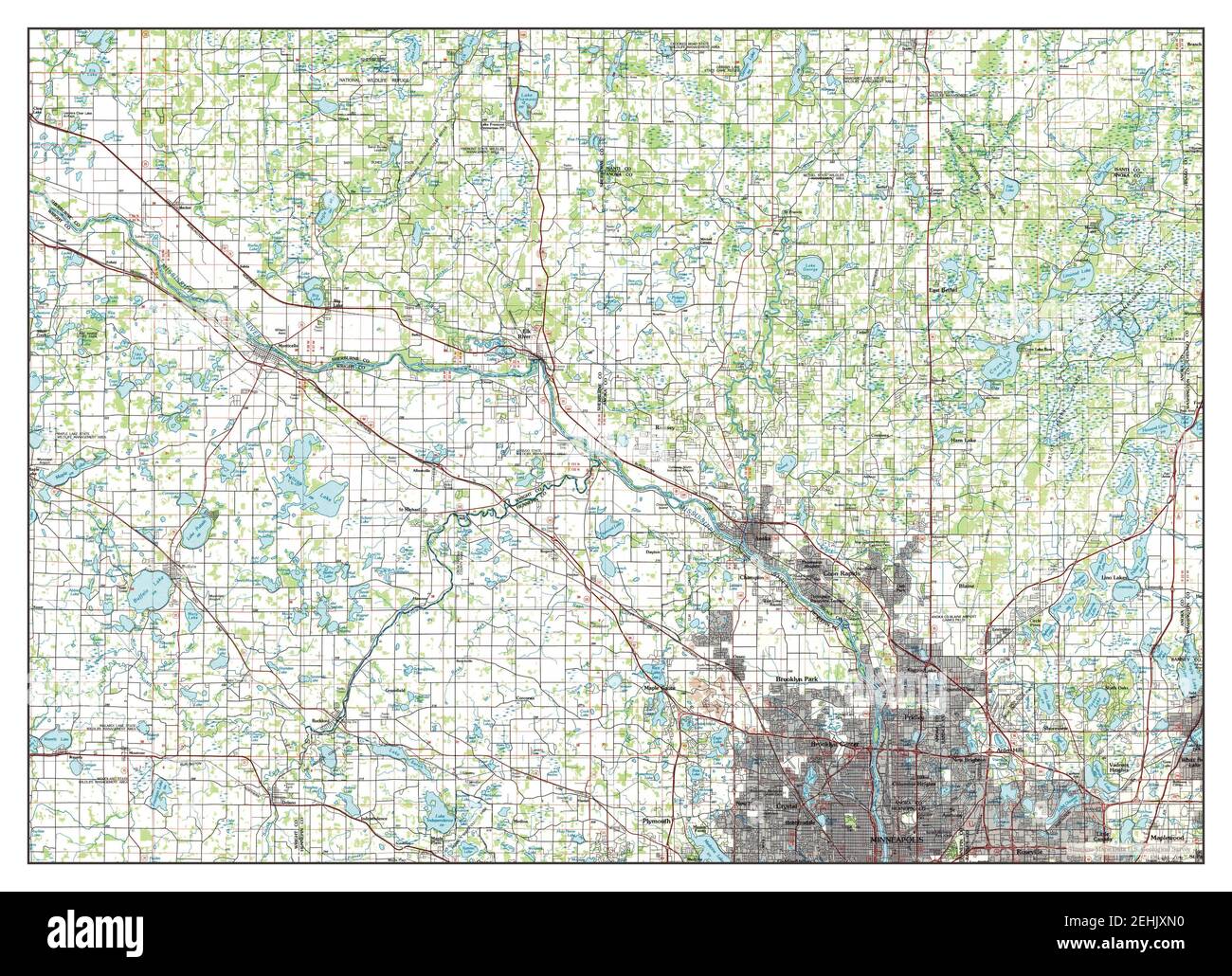 Anoka, Minnesota, map 1985, 1:100000, United States of America by ...