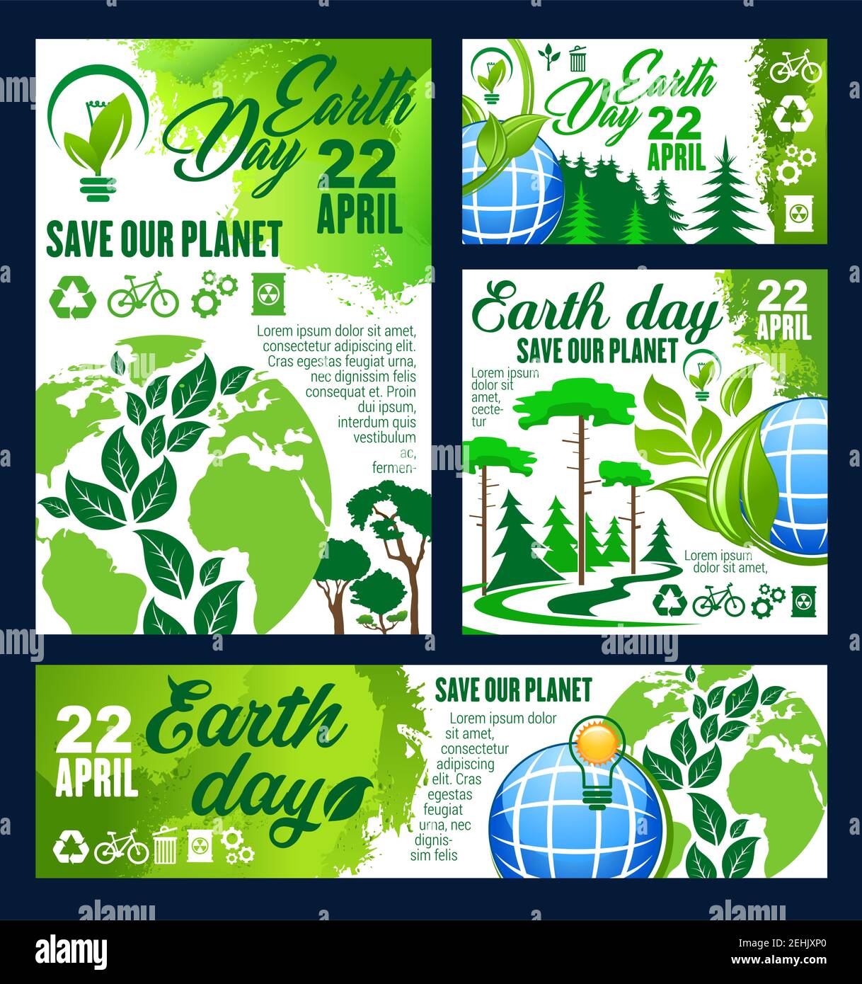 Earth Day greeting banner for ecology nature conservation and ...