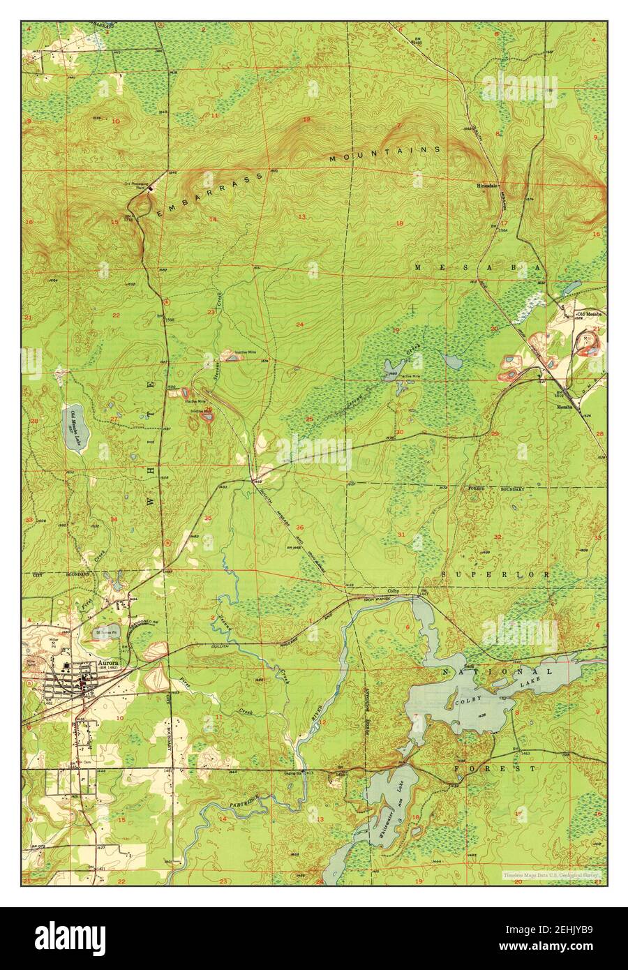 Aurora, Minnesota, map 1950, 1:24000, United States of America by ...