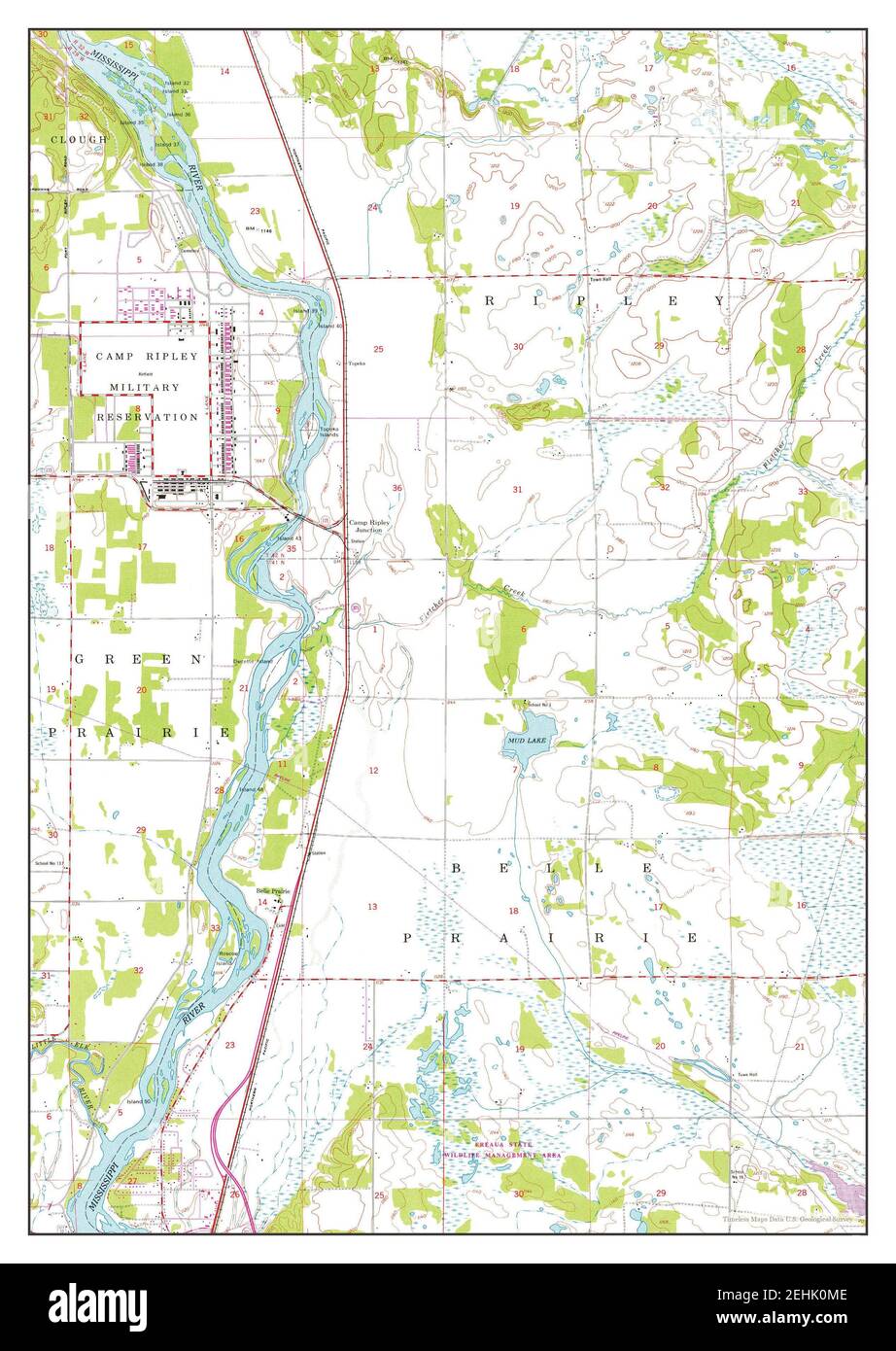Belle Prairie, Minnesota, map 1956, 1:24000, United States of America ...