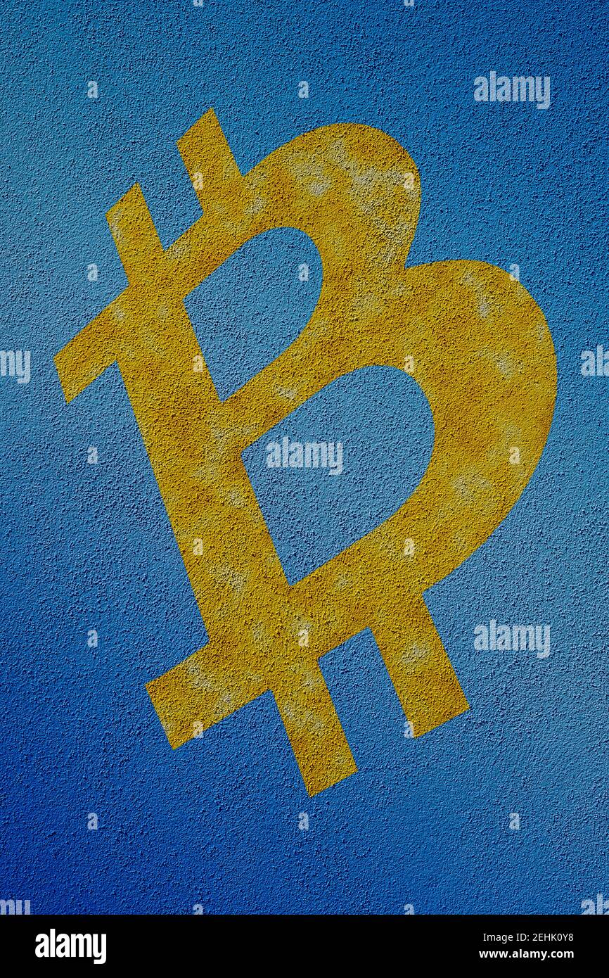 Cryptocurrency symbol on yellow hi-res stock photography and images - Alamy