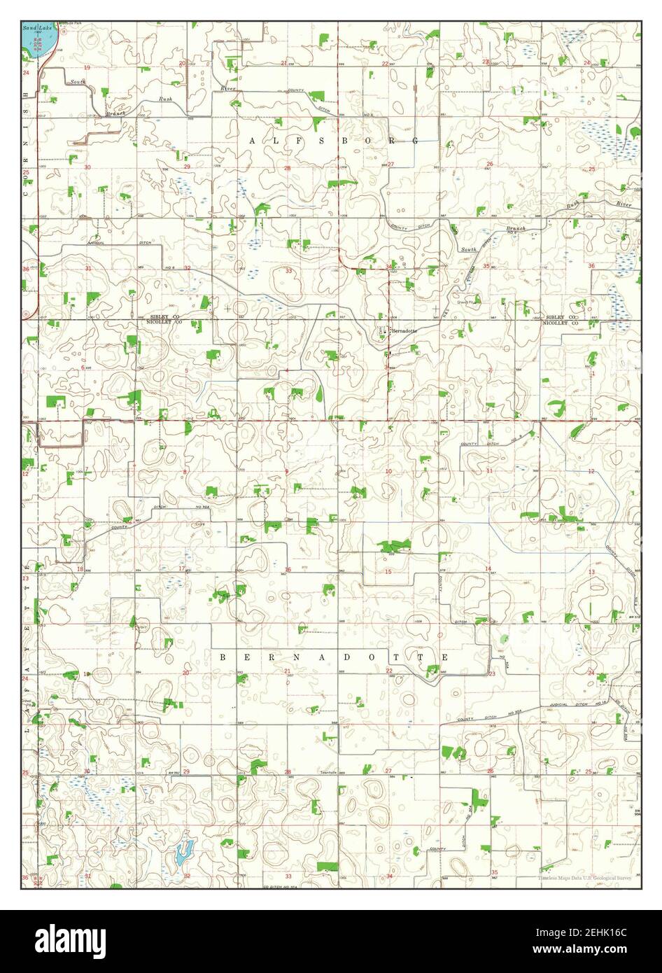Bernadotte, Minnesota, map 1964, 1:24000, United States of America by ...