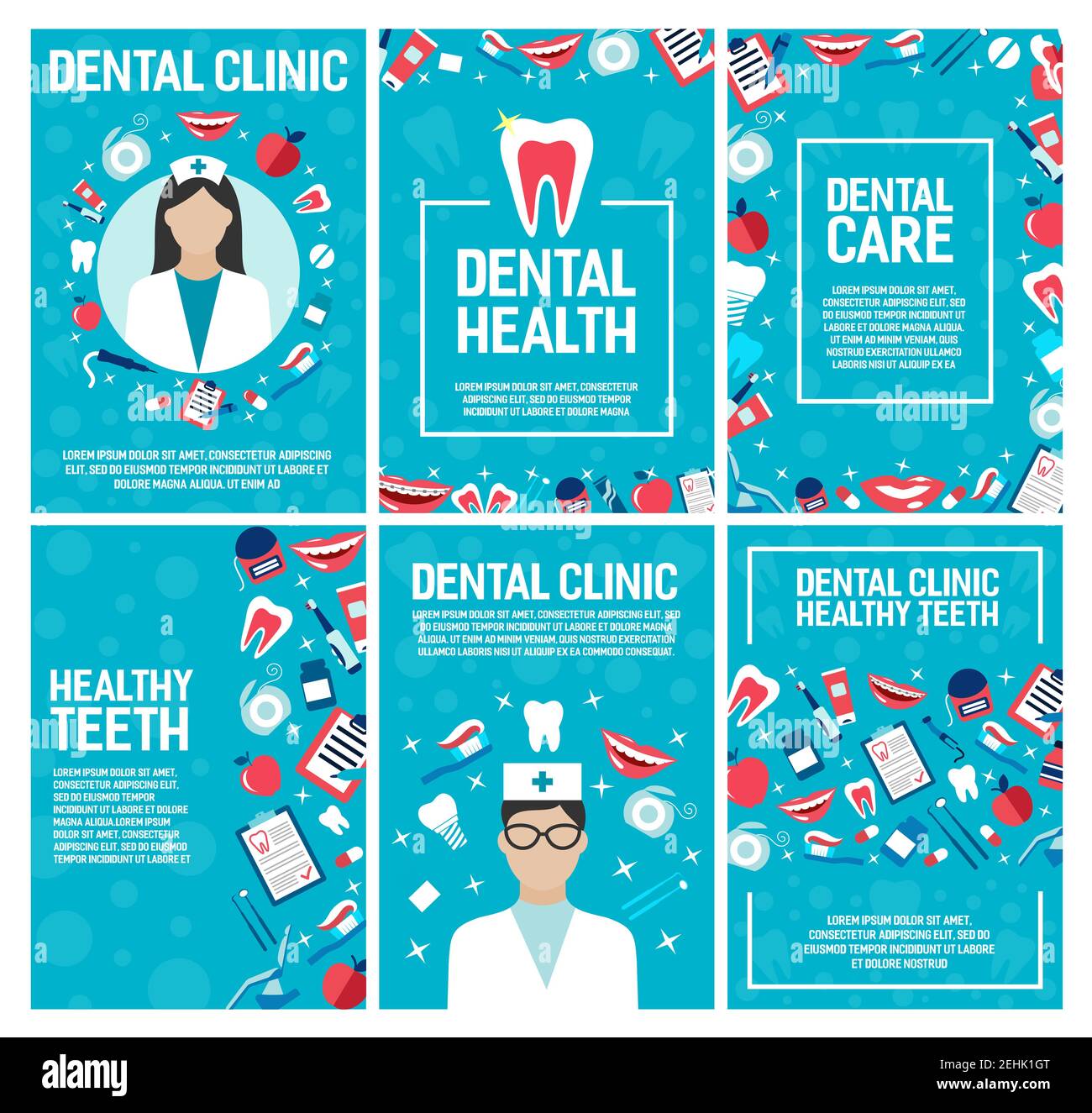 Dental clinic brochure for dentistry surgery and health. Vector design ...