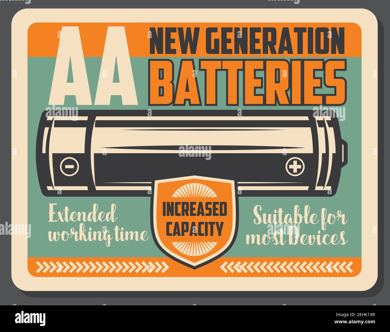 Electric battery retro signboard, power supply device. Alkaline energy ...