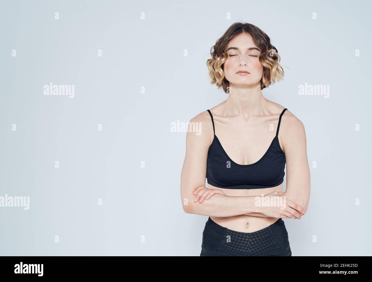 Sport Fitness woman slim figure gymnastics model Stock Photo - Alamy
