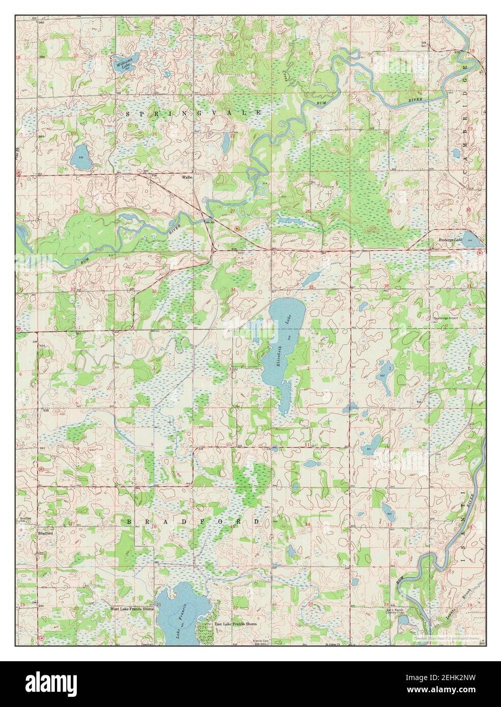 Bradford, Minnesota, map 1961, 1:24000, United States of America by ...