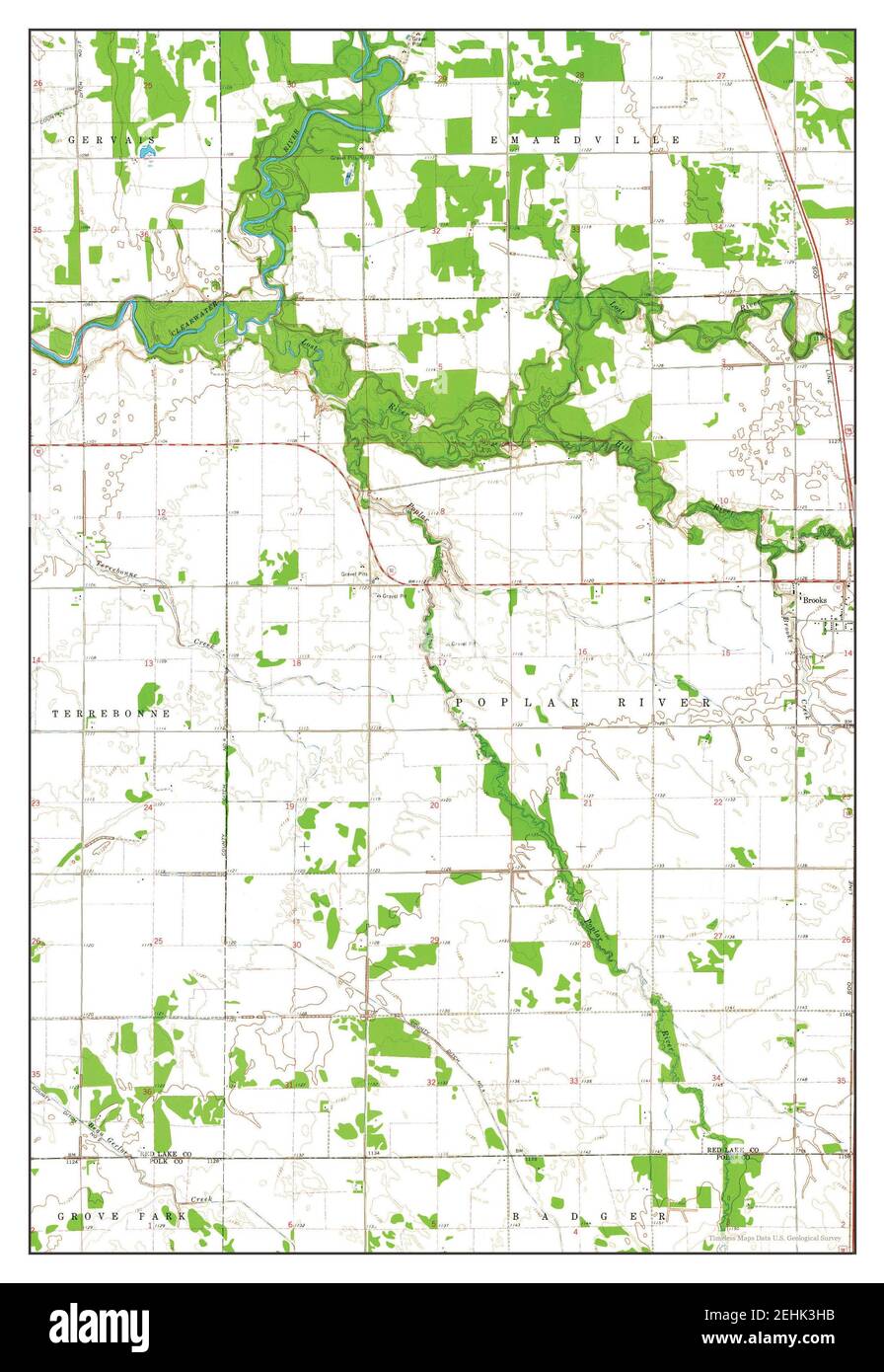 Brooks, Minnesota, map 1964, 1:24000, United States of America by ...